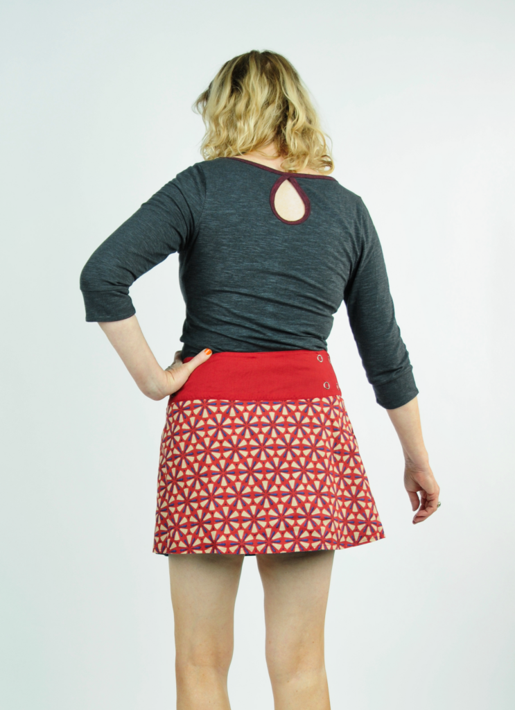 Reversible Snap Skirt (Short) – Pinwheel Red / Rainforest Blue ...